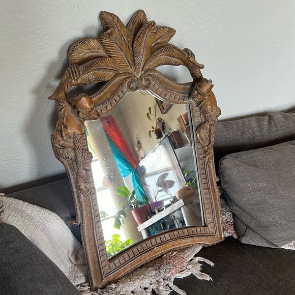 Wall Decor | Vintage Carved Wooden Monkey Mirror | Poshmark